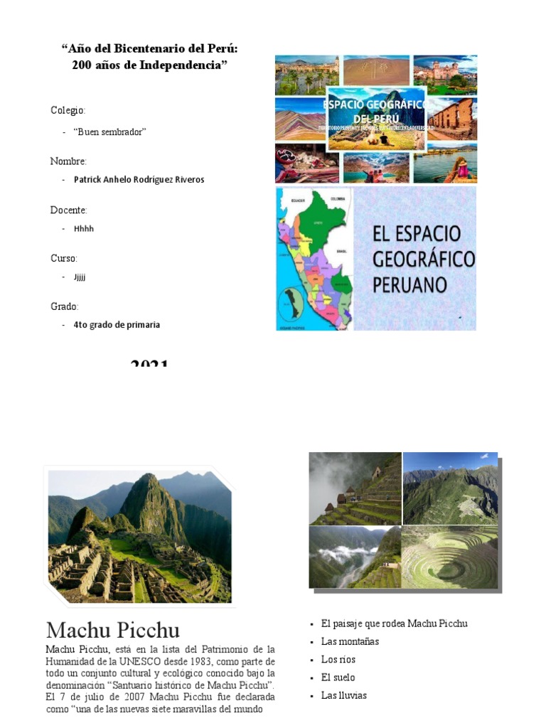 Machu Picchu | PDF | Perú