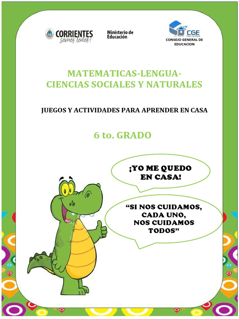 Actividades de 6to Grado Matematicas Lengua Sociales Naturales | PDF ...