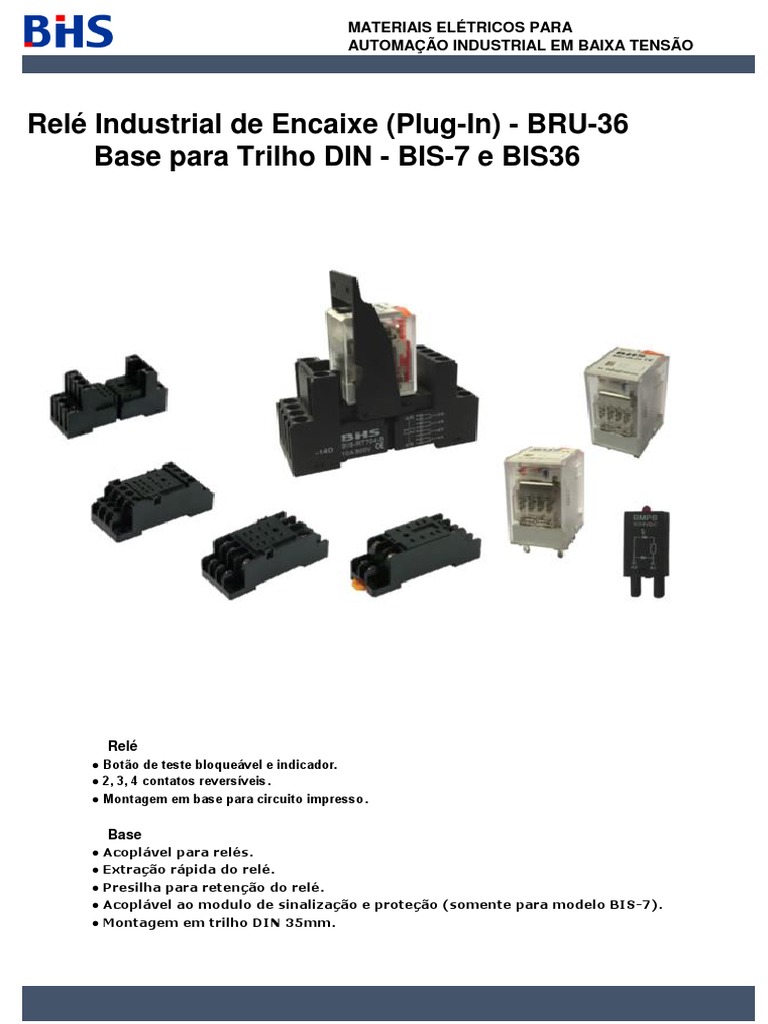 Catalogo Rele Industrial Bru 36 Rev | PDF | Relé | Bens manufaturados