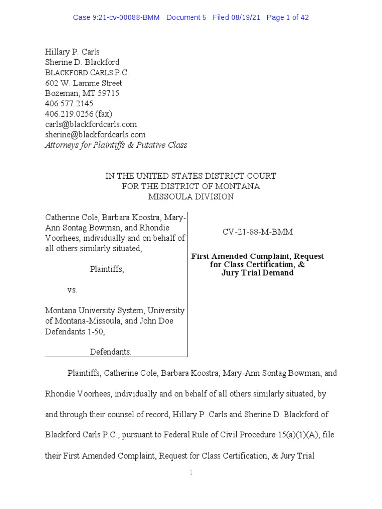 First Amended Complaint | PDF | Federal Rules Of Civil Procedure ...
