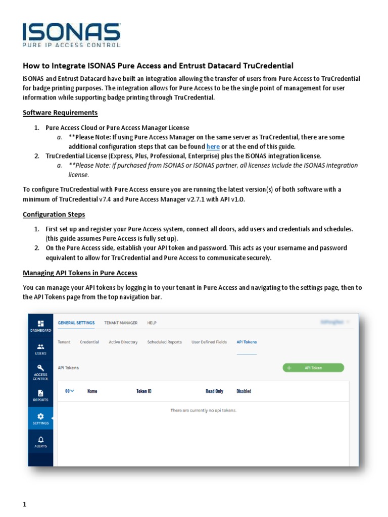 How To Integrate ISONAS Pure Access and Entrust Datacard TruCredential | PDF | World Wide Web ...