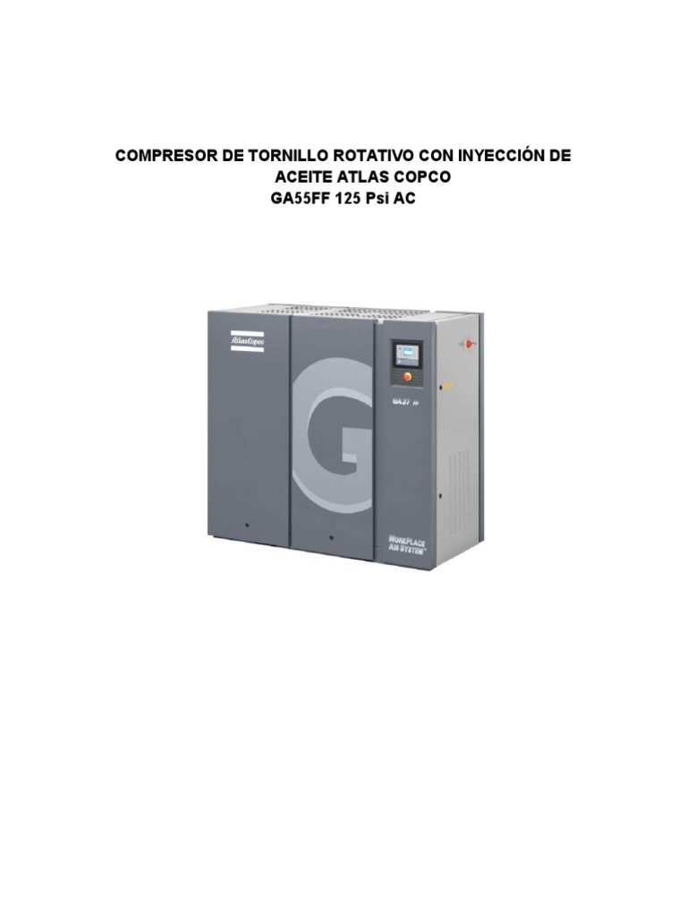 Compresor GA55 FF | PDF | Presión | Ingeniería mecánica