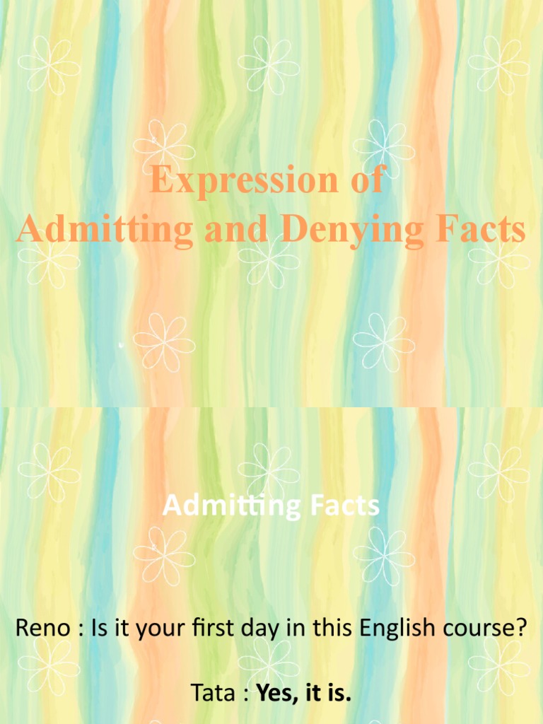 Admitting and Denying Facts in English | PDF