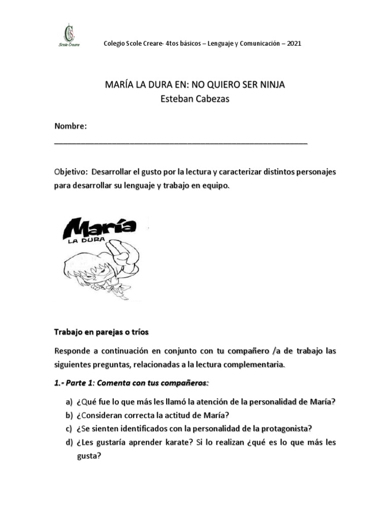 Actividad María La Dura | PDF