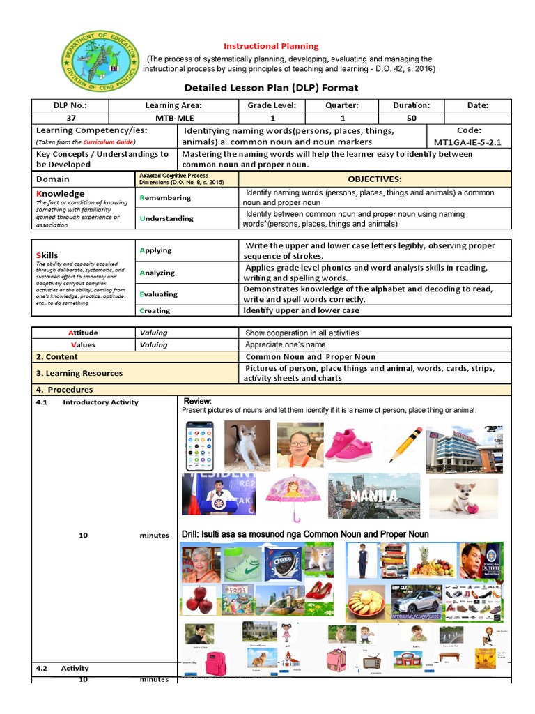 Grade 1 Common and Proper Nouns DLP | PDF | Neuropsychological ...
