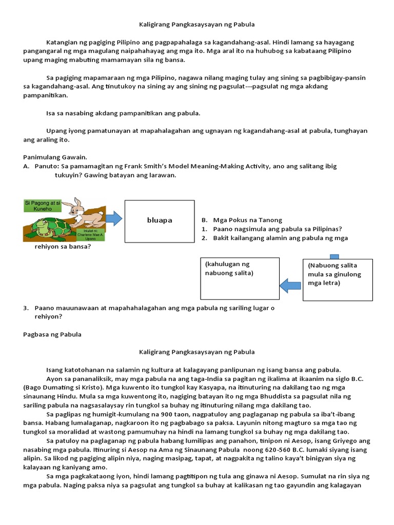 Grade 7 Kaligirang Pangkasaysayan NG Pabula Aralin 1 | PDF