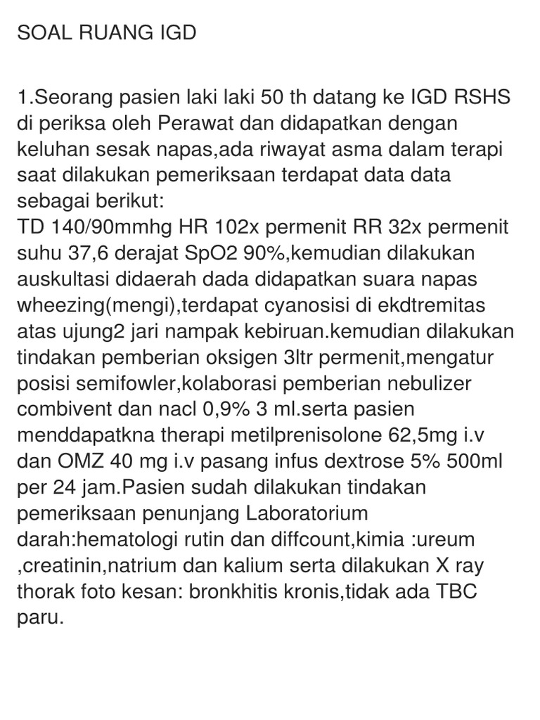 Soal Ruang Igd | PDF