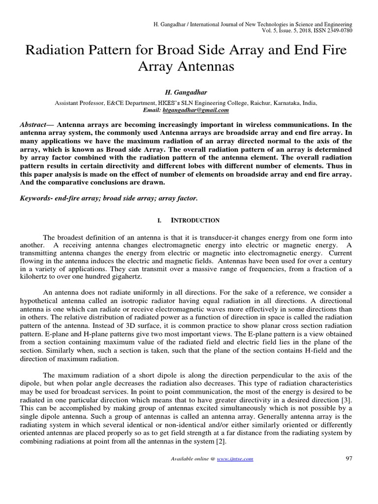 Radiation Pattern For Broad Side Array and End Fire Array Antennas ...