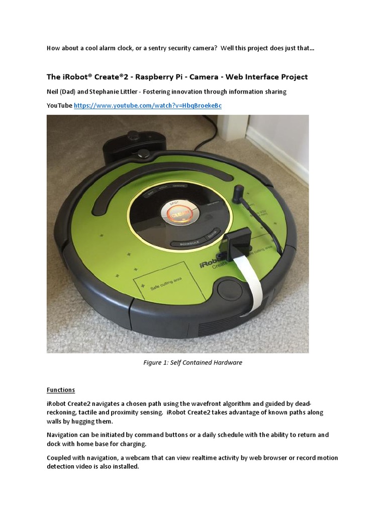 The Irobot® Create®2 - Raspberry Pi - Camera - Web Interface Project ...
