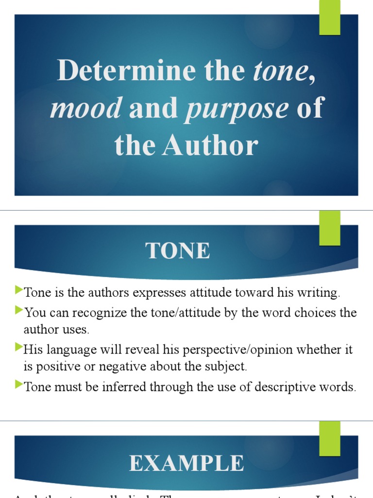 Understanding Author's Tone and Mood | PDF | Language Arts & Discipline ...