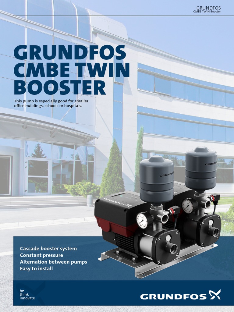 Grundfos Cmbe Twin Booster: Cascade Booster System Constant Pressure ...