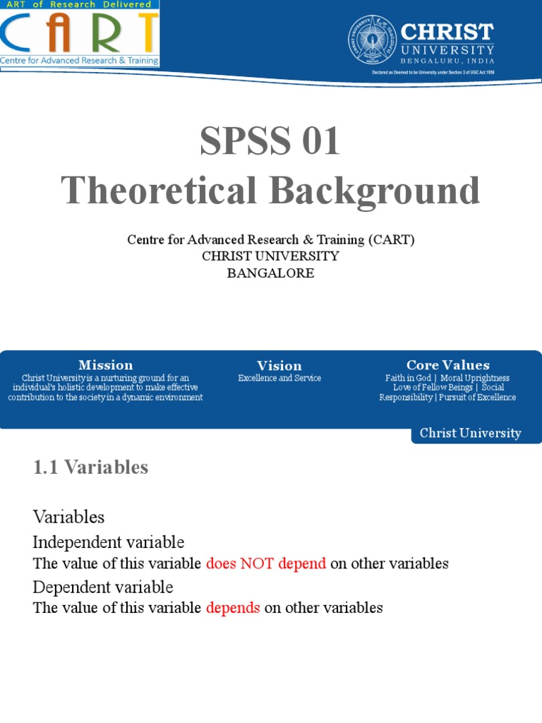 SPSS 01 Theoretical Background | PDF | Level Of Measurement | Standard ...