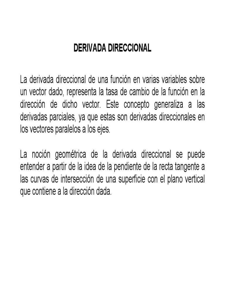 DERIVADA DIRECCIONAL Presentacion | PDF | Degradado | Derivado