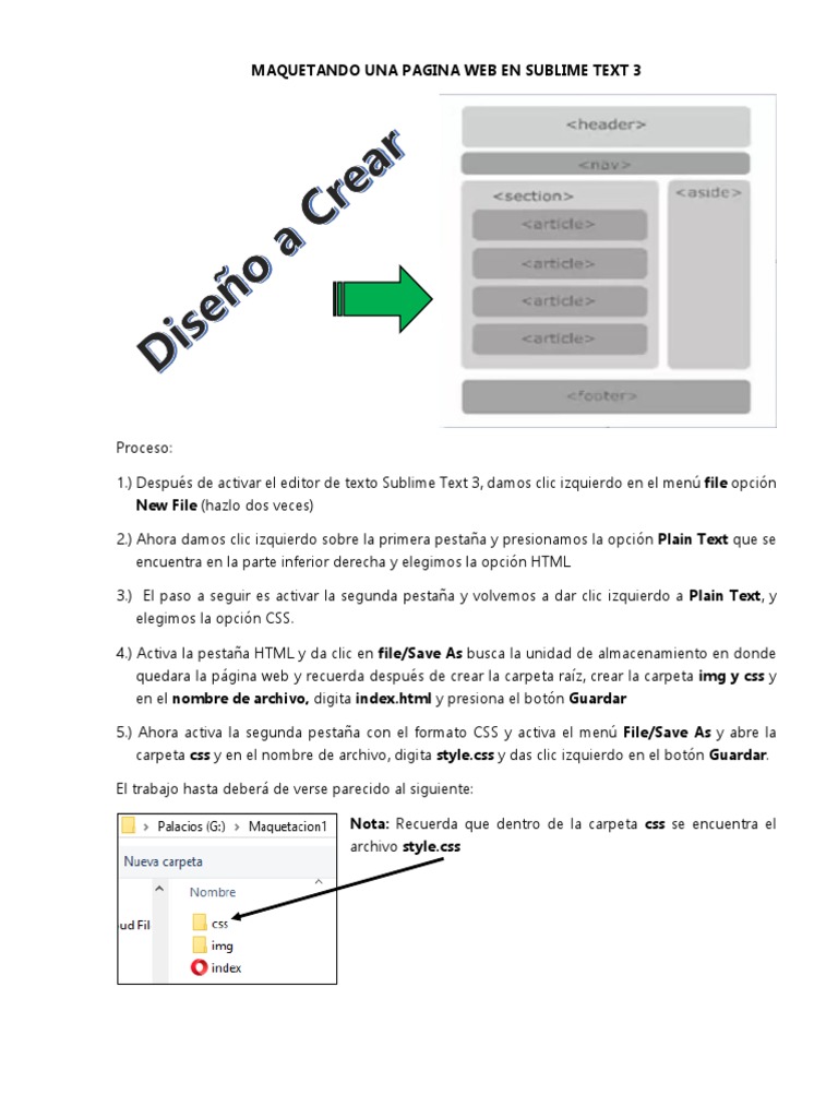 Maquetando Una Pagina Web en Sublime Text 3 | PDF | HTML | Página web