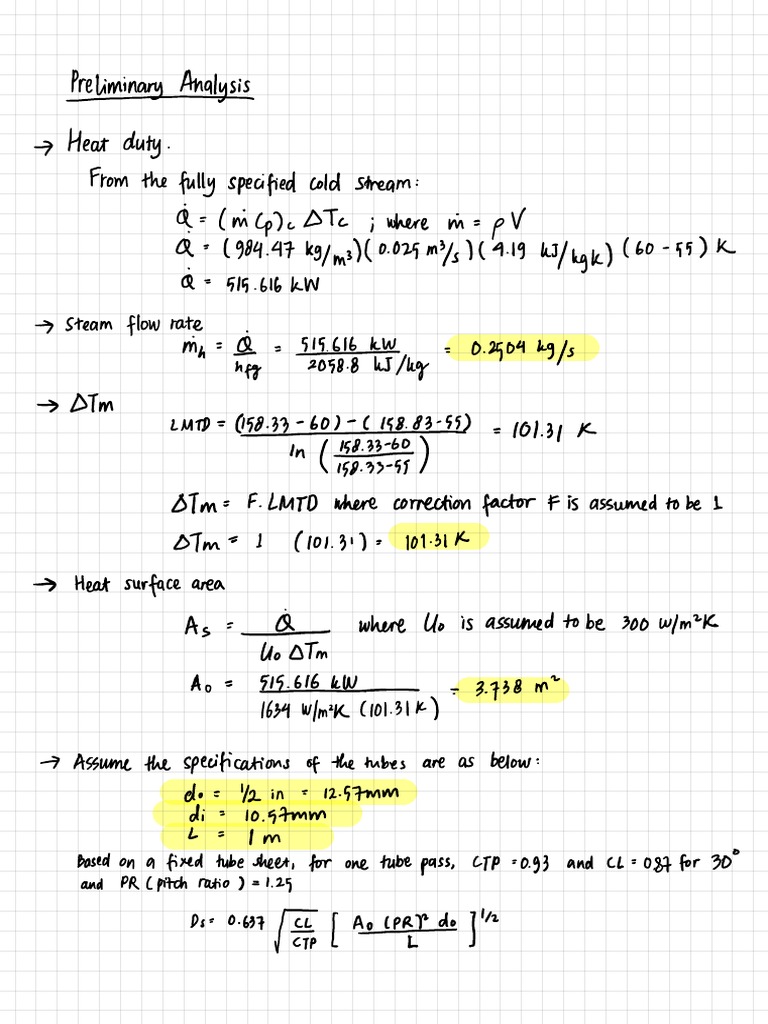 Basic Calculation of Heat Exchanger Shell and Tubes | Download Free PDF ...