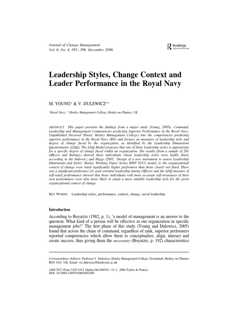 Change Management Journal | PDF | Leadership | Emotional Intelligence