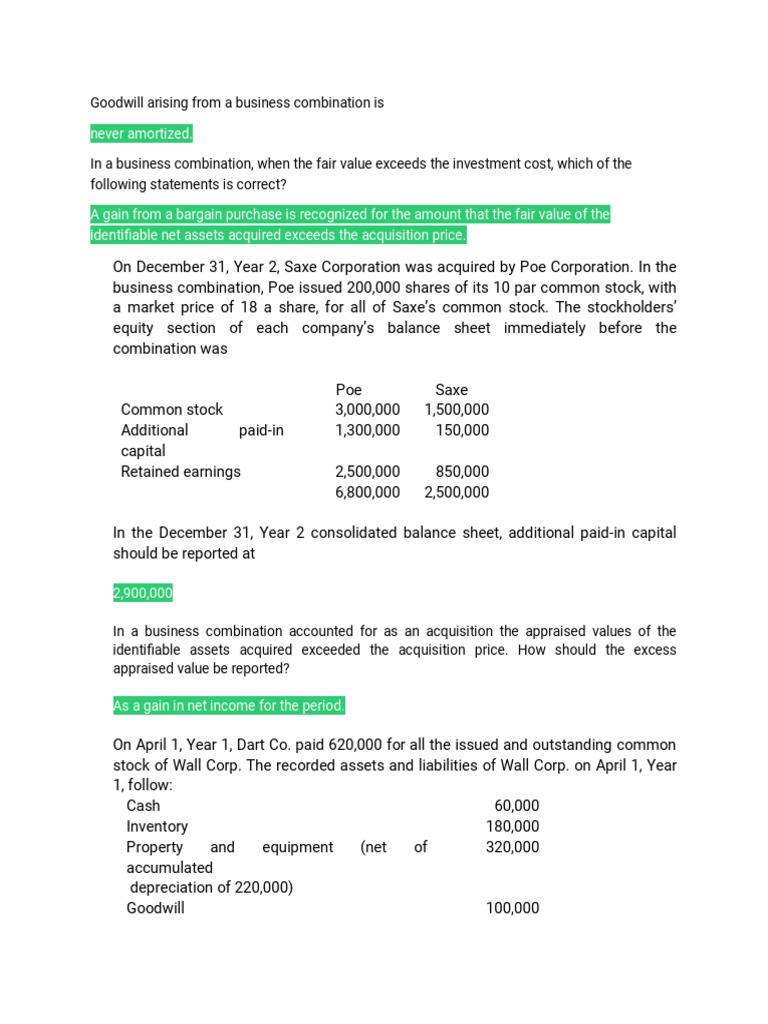 Module Assessment Answers - Group Accounts 2 | PDF | Book Value ...
