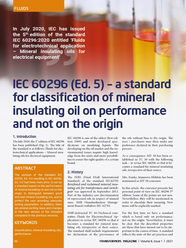 IEC 60296 Ed 5 | PDF | Oil | Transformer