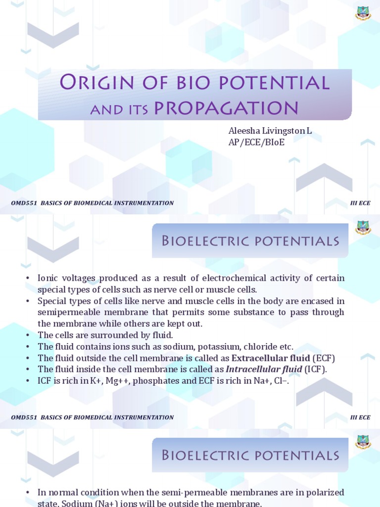 Orgin of Biopotential and Its Propogation | Download Free PDF | Action Potential | Depolarization