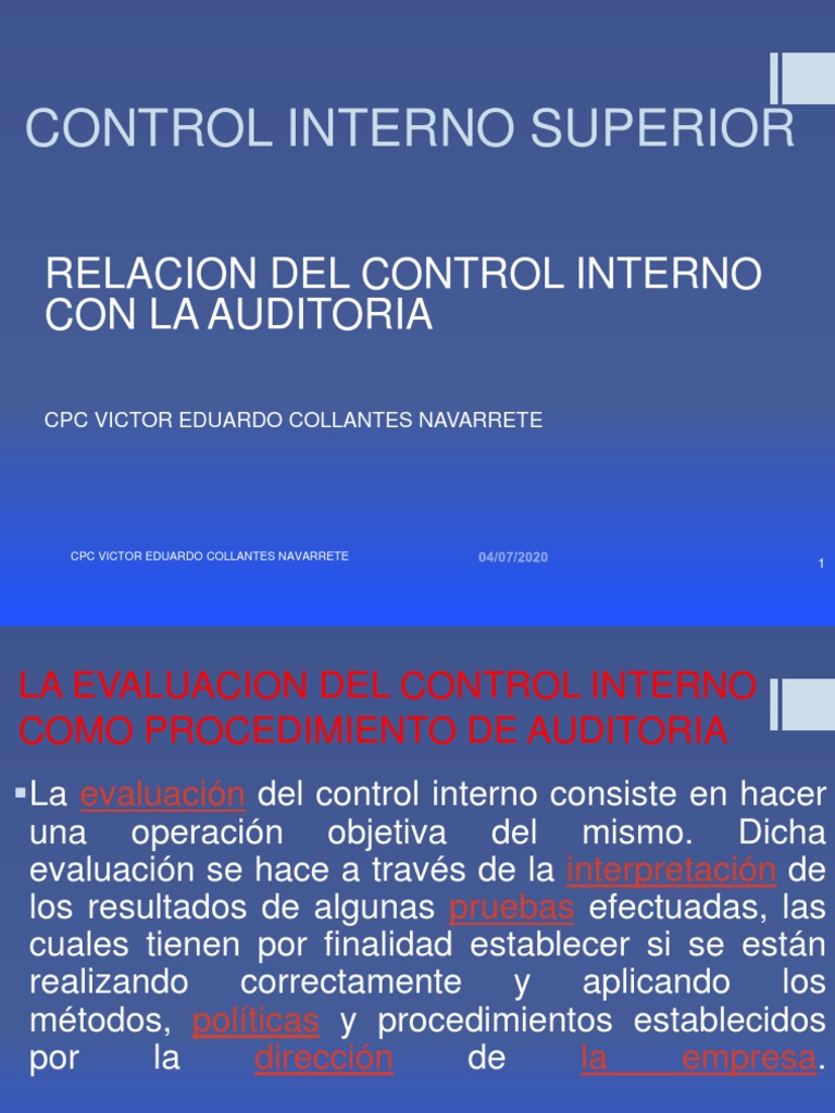 Evaluación del Control Interno en Auditoría | PDF | Auditoría | Evaluación