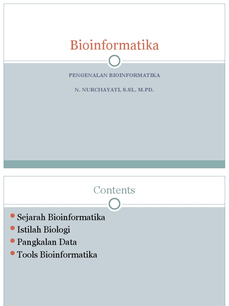 D013-Materi 1 (Pengertian Dan Sejarah Bioinformatika) | PDF ...