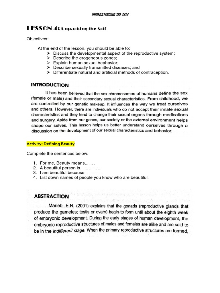 Lesson 4:: Understanding The Self | PDF