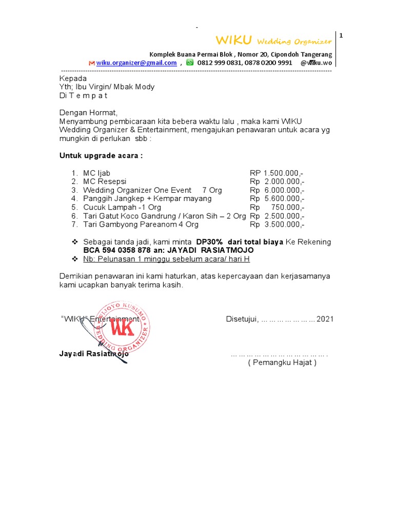 Penawaran Mbak Mody Akhir | PDF