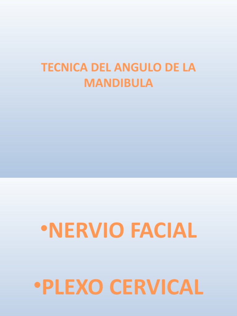 Técnicas de Anestesia en el Ángulo Mandibular | PDF | Cabeza y cuello ...