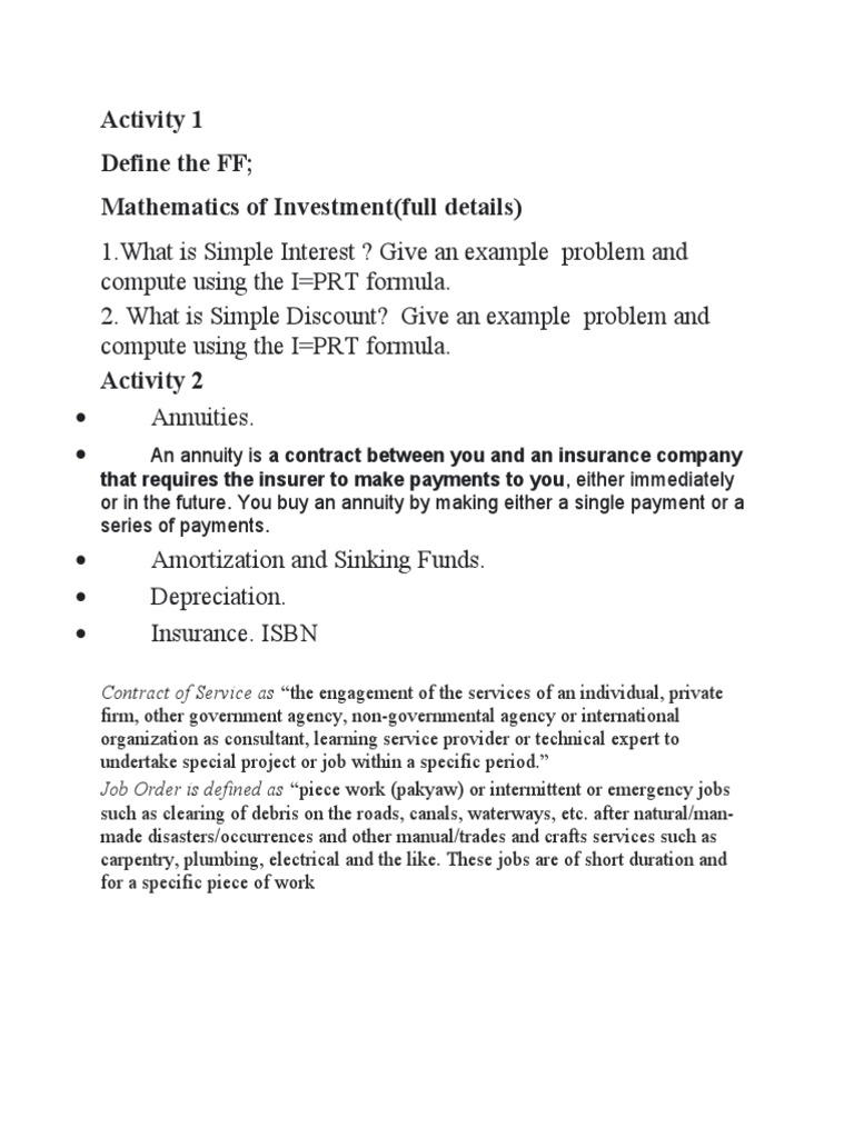 Investment Mathematics Overview | PDF