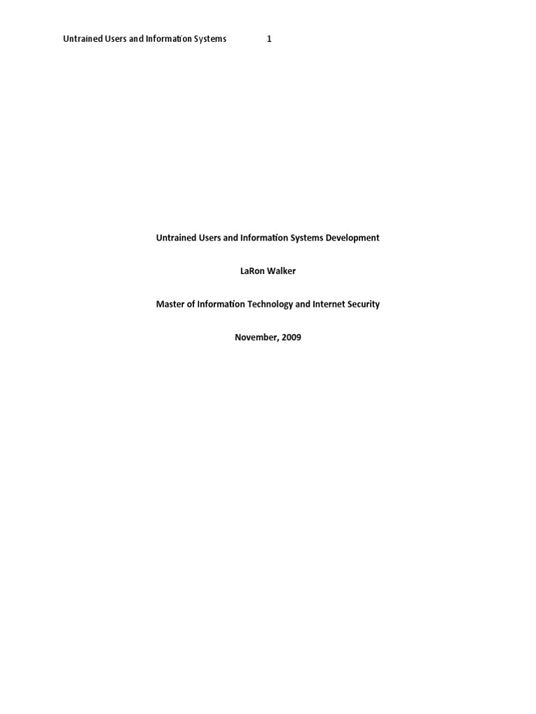 LaRon Walker - Untrained Users and Information Systems Development ...