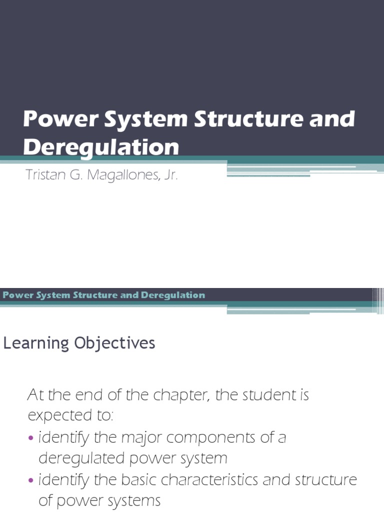 Power System Structure and Deregulation | PDF | Electric Power ...