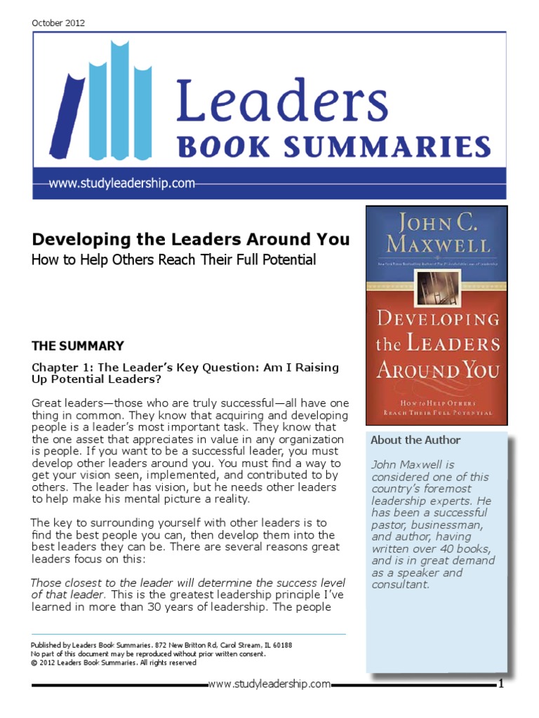 Developing The Leadership Around You - John Maxwell | PDF | Leadership ...