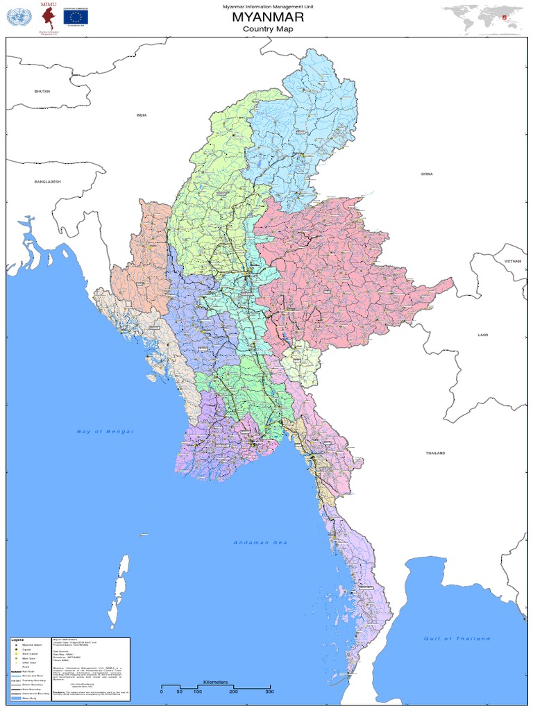 Myanmar Airport and Town Map | PDF