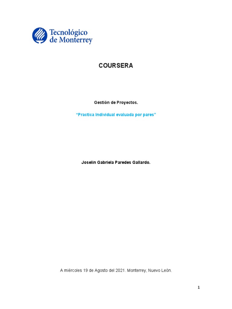 Tec Practica (Coursera) | PDF