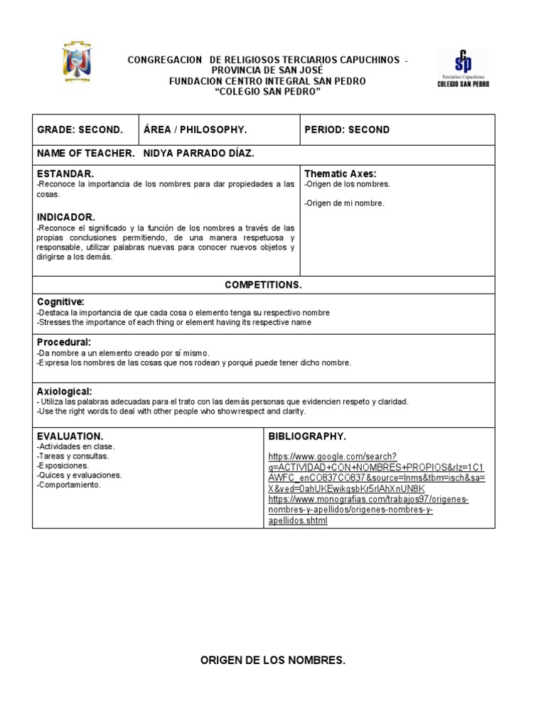 Importancia y Origen de los Nombres | PDF