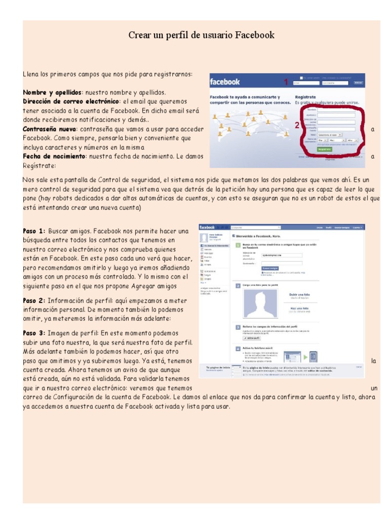Crear Un Perfil de Usuario Facebook | PDF | Crecimiento personal y ...