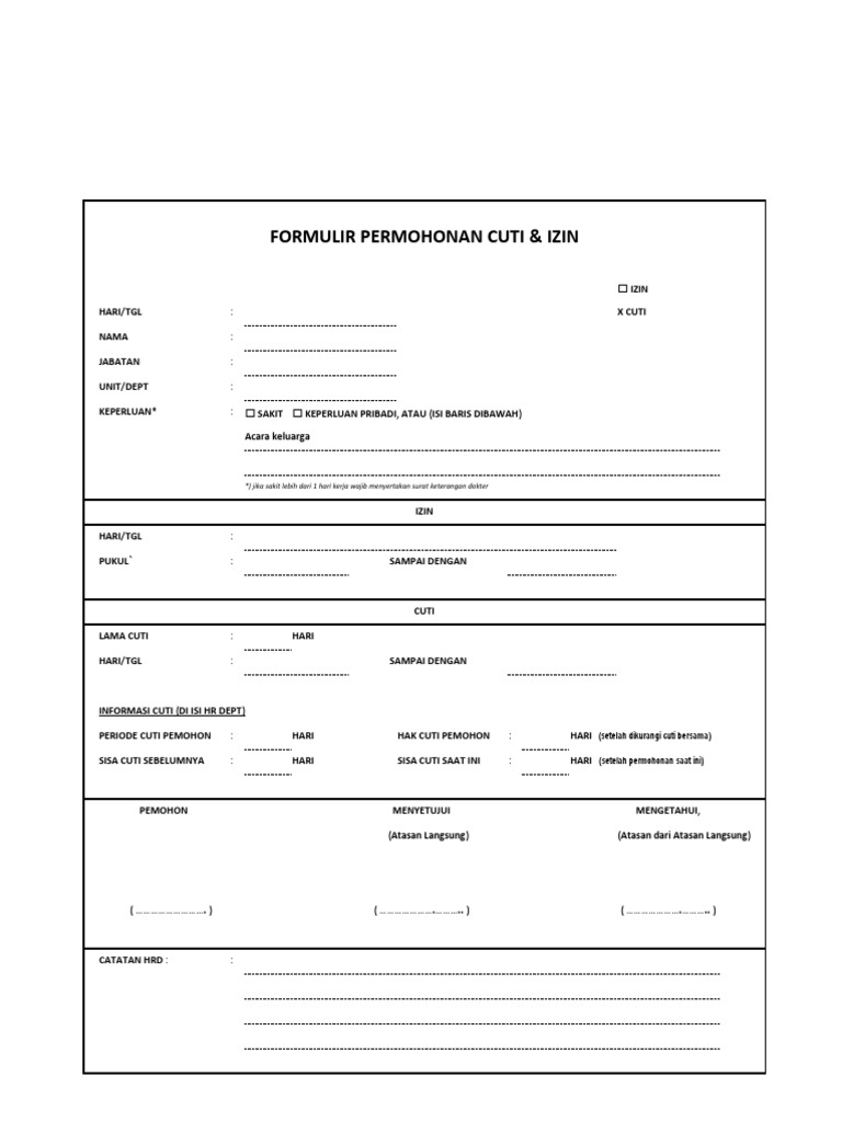 Formulir Cuti | PDF