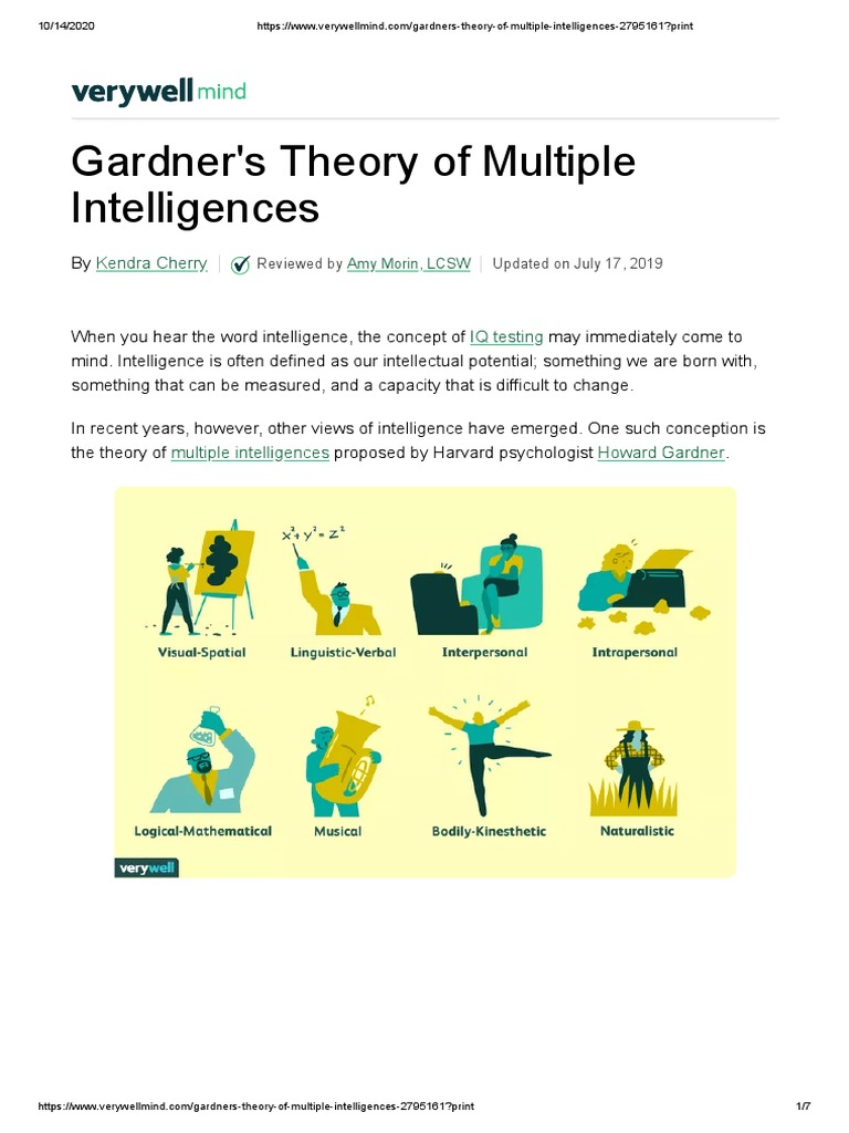 Web - Kendra Cherry - Gardner's Theory of Multiple Intelligences | PDF | Cognitive Science ...