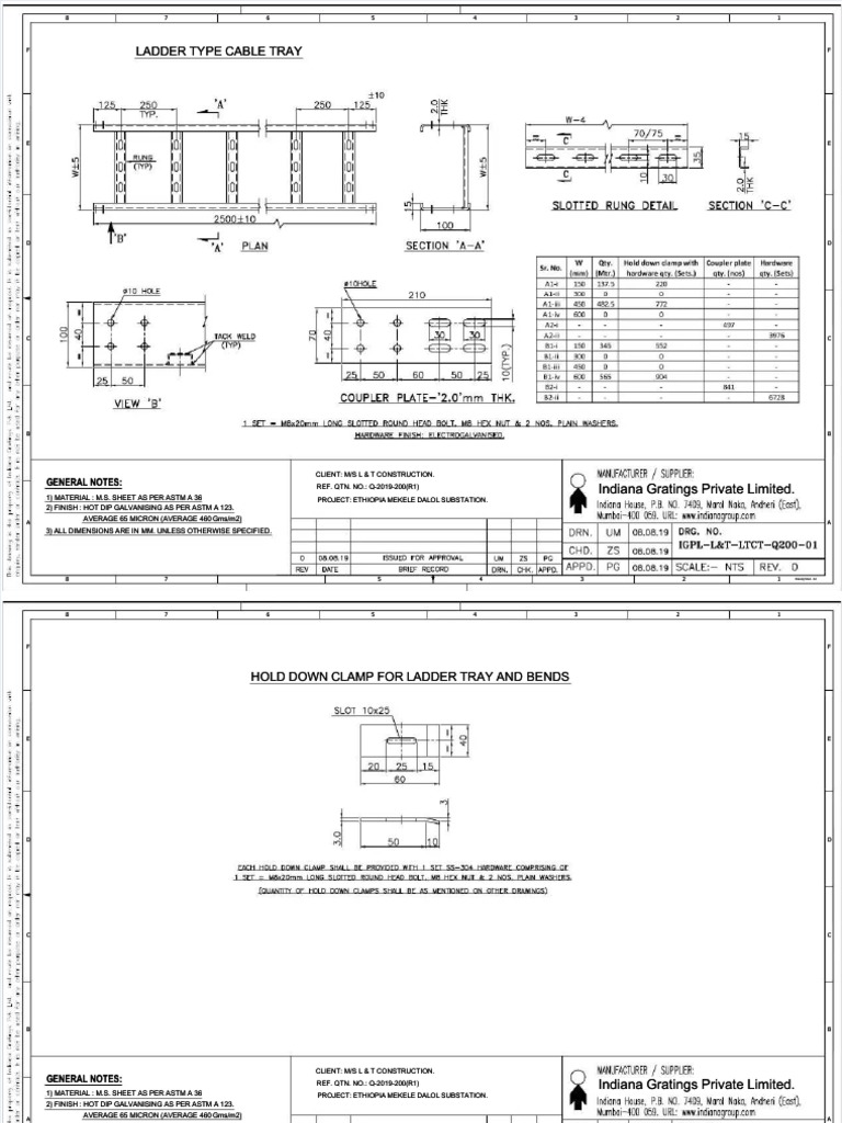PDF Cable Tray Amp Tray Support Drawingspdf - Compress | PDF | Building ...