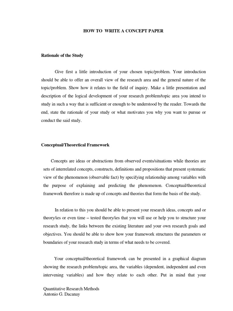 How to Write a Concept Paper | PDF | Theory | Concept