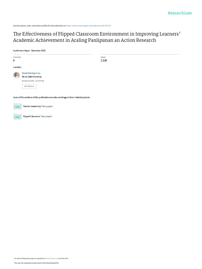 Flipped Classroom Action Research | PDF | Learning | Lesson Plan