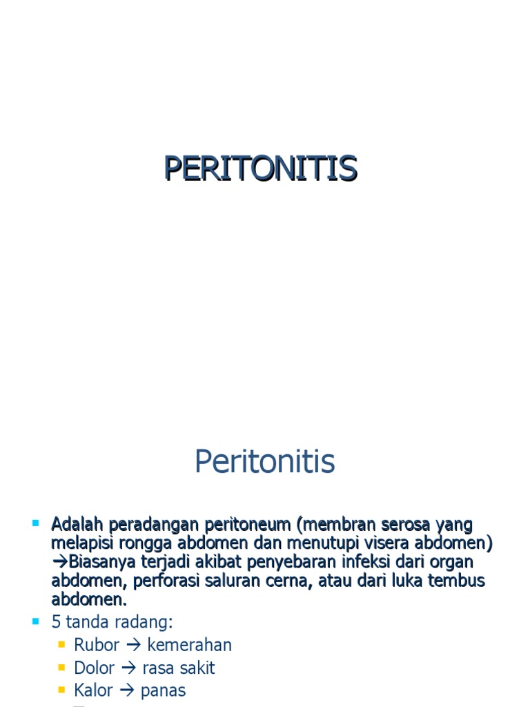 Peritonitis I-1 | PDF