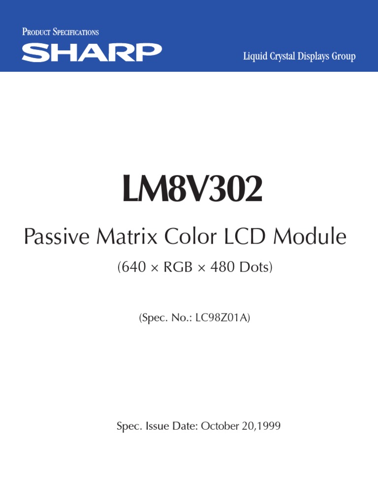 Passive Matrix Color LCD Module: (640 × RGB × 480 Dots) | Download Free ...