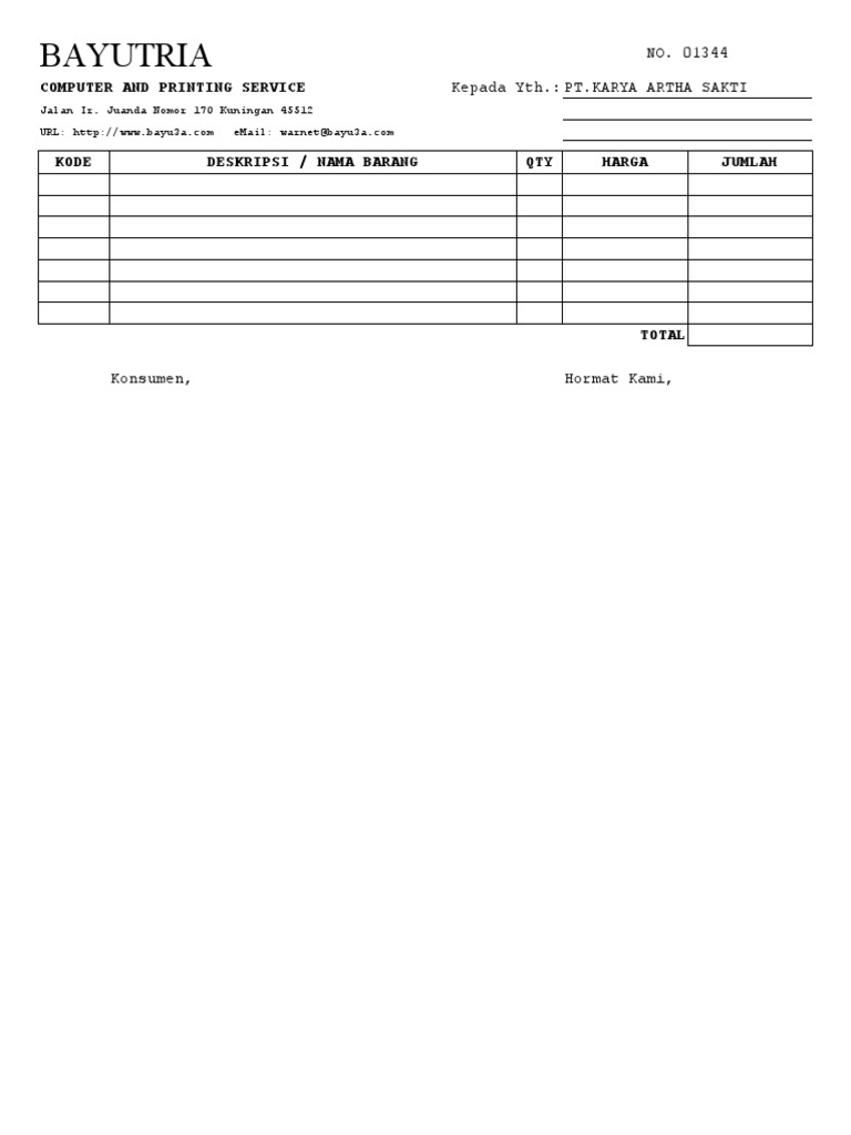 Blanko Nota | PDF