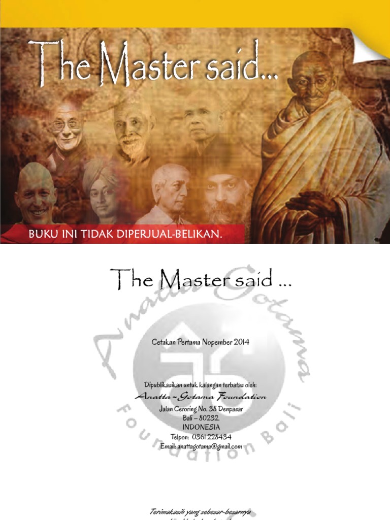 The Master Said ... | PDF