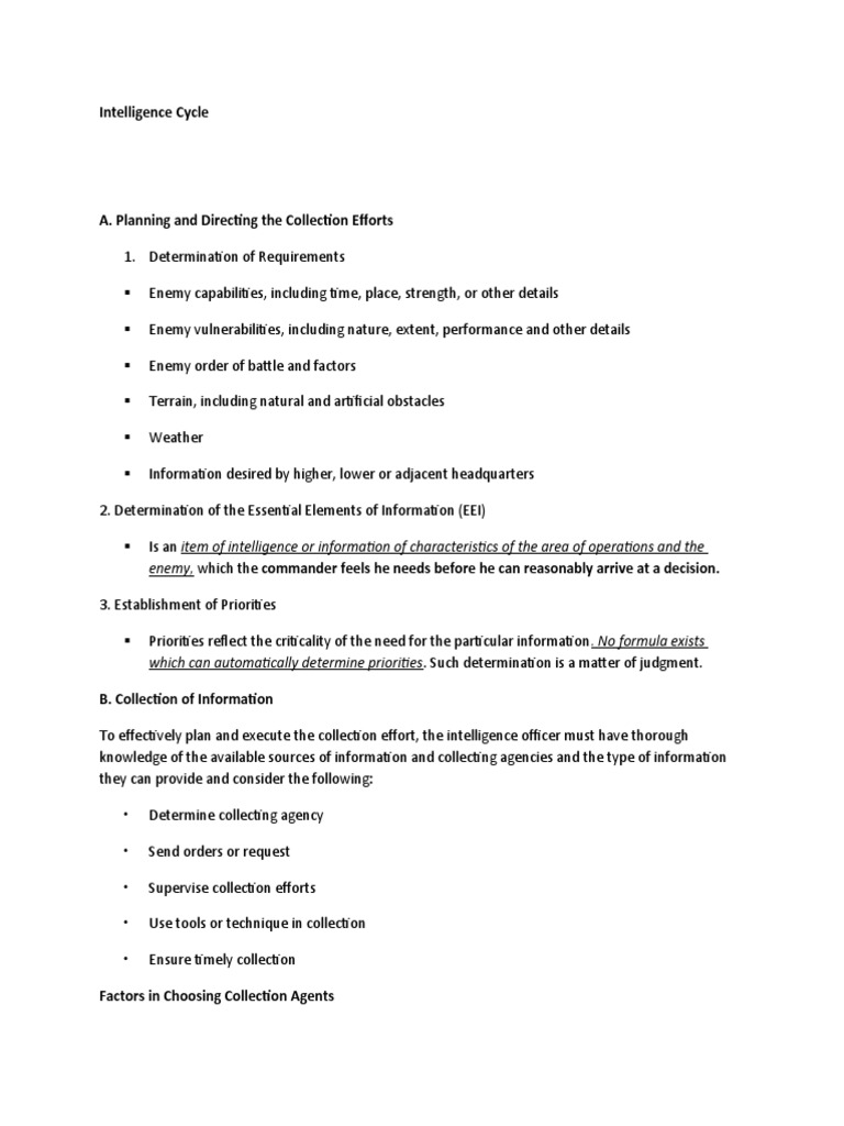 The Intelligence Cycle: A Comprehensive Guide to the Planning ...