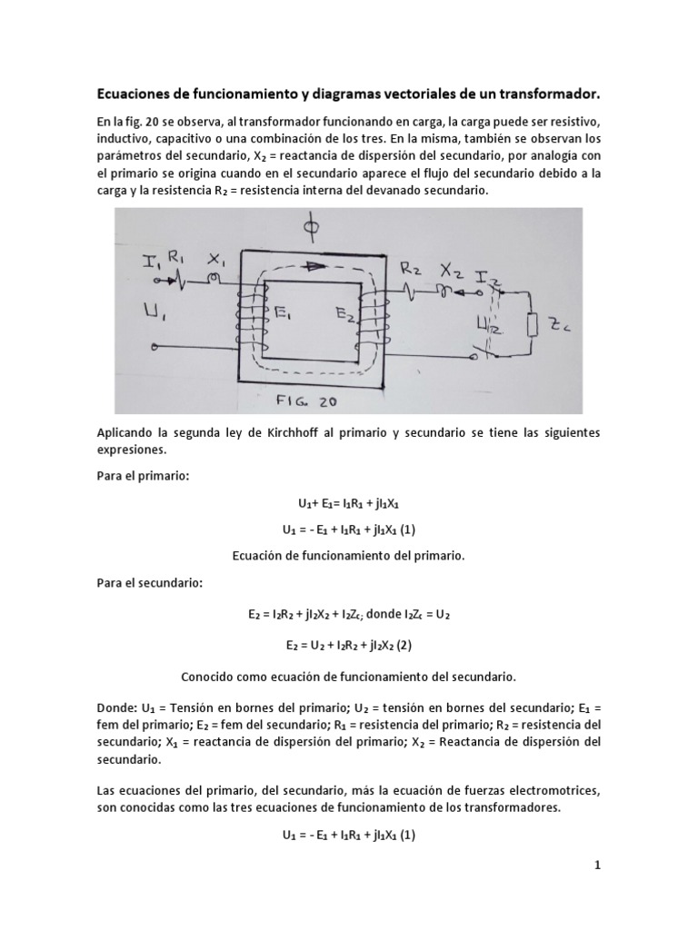 4 Ecuaciones de Funcionamiento y Diagramas Vectoriales de Un ...