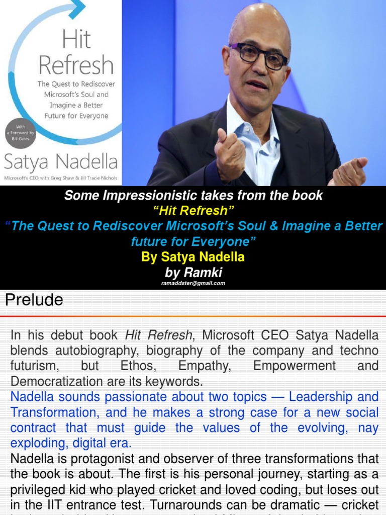 Hit Refresh - Take Ways | PDF | Leadership | Empathy