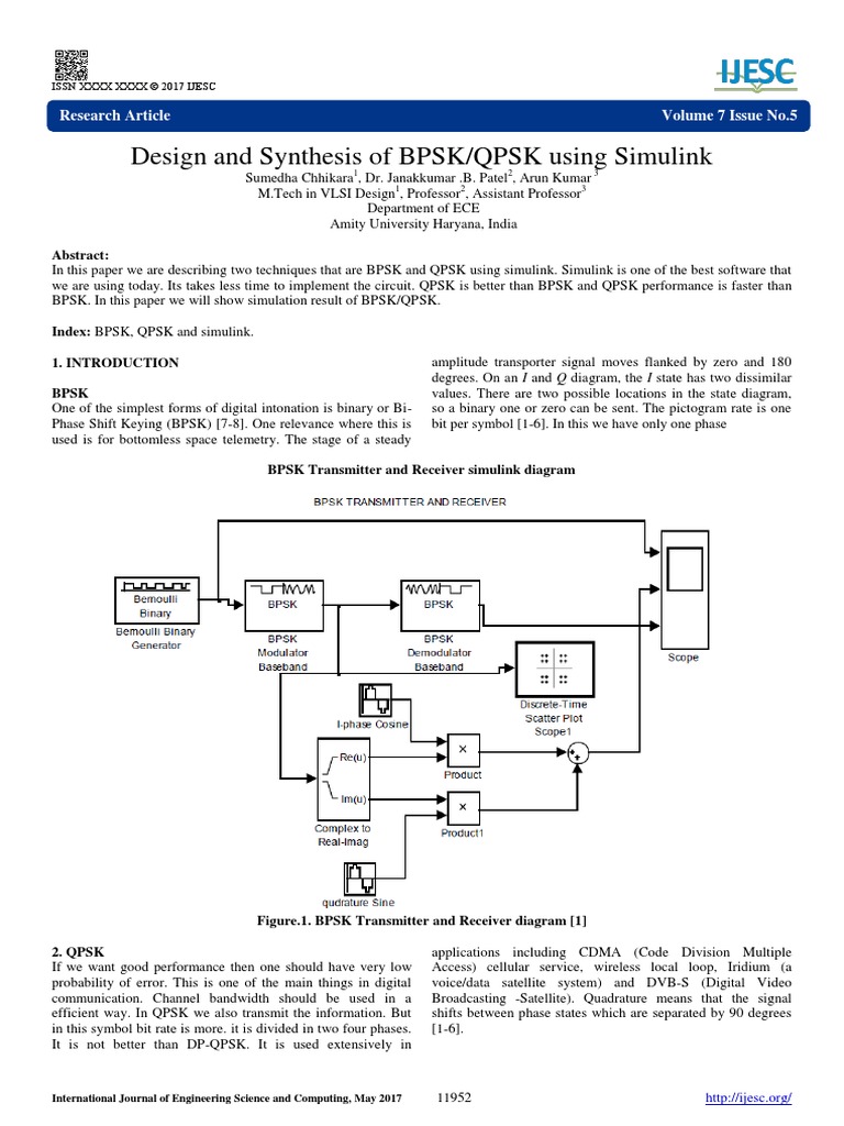 .Design and Synthesis of BPSK QPSK Using Simulink | PDF | Radio | Broadcast Engineering