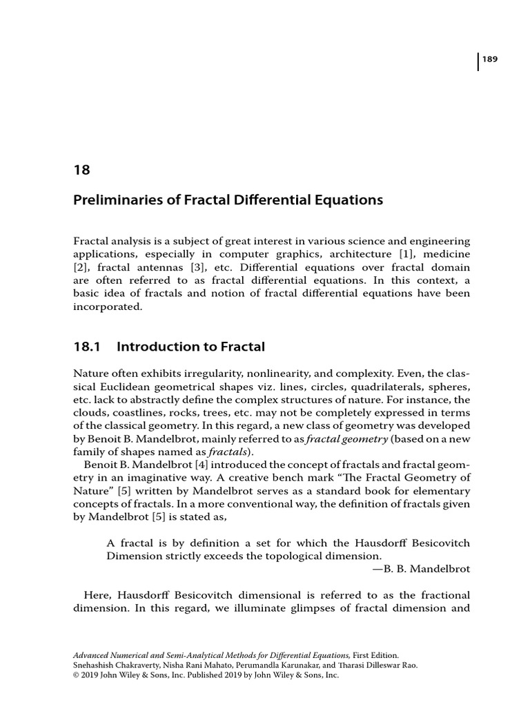 18 Preliminaries of Fractal Differential Equations | PDF | Fractal | Geometry